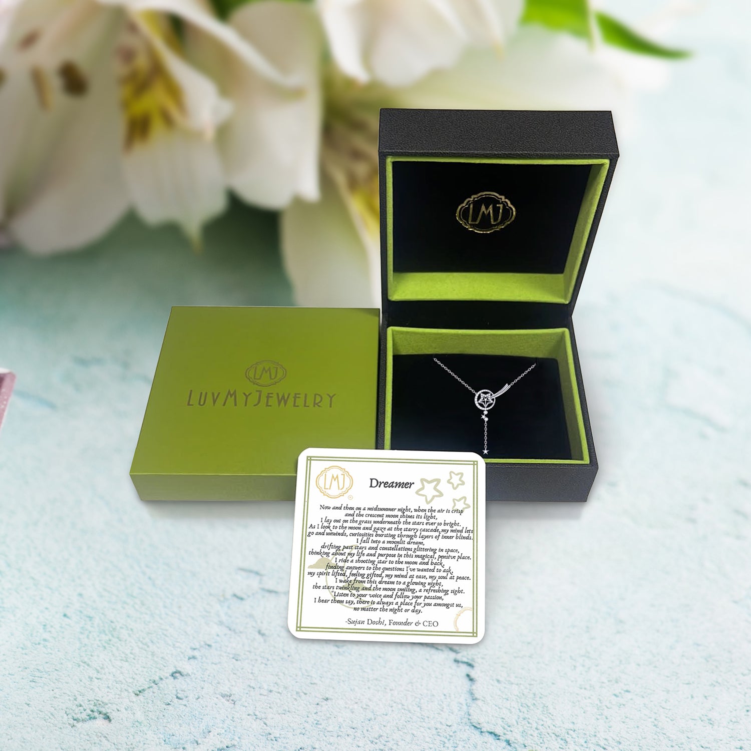Stella Comet Diamond Drop Necklace in Sterling Silver – LuvMyJewelry (LMJ)