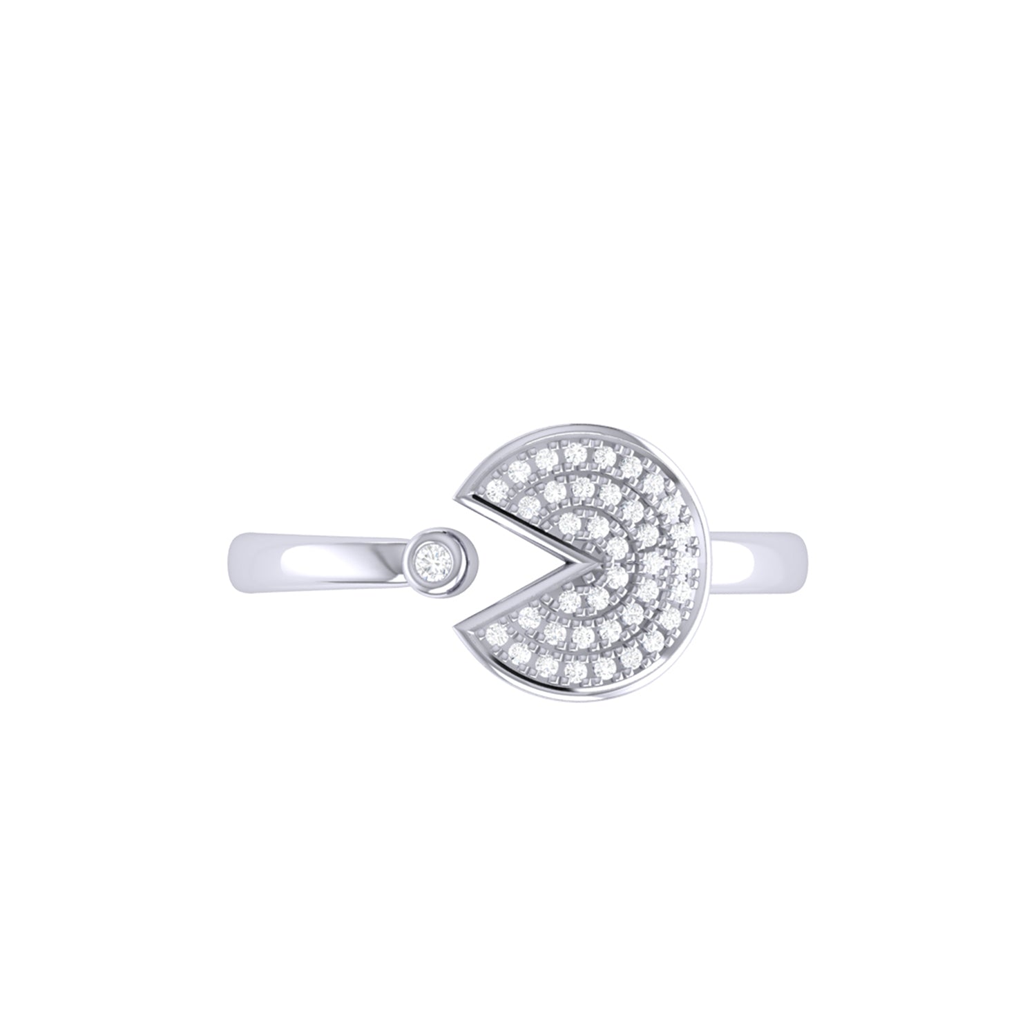 Pac-Man Candy Open Diamond Ring in Sterling Silver – LuvMyJewelry (LMJ)