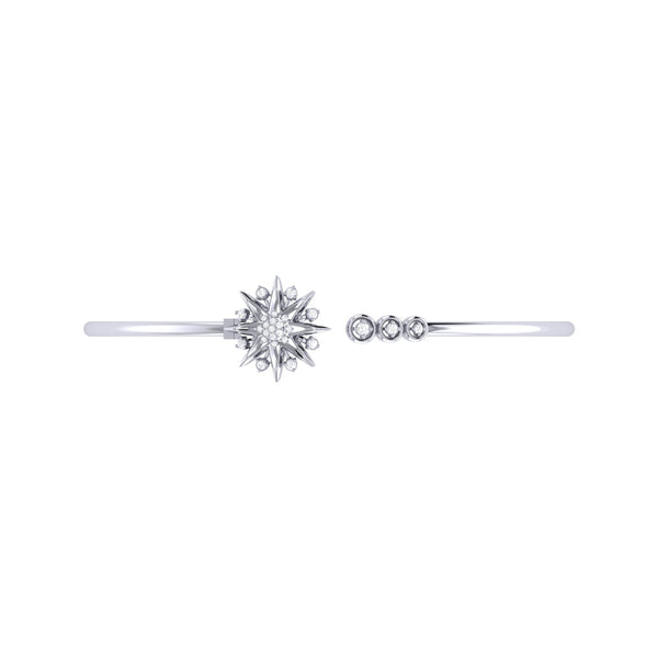Supernova Star Adjustable Diamond Cuff in Sterling Silver ...