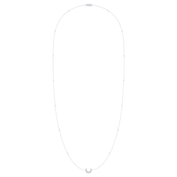 Midnight Crescent Layered Diamond Necklace in 14K White Gold ...