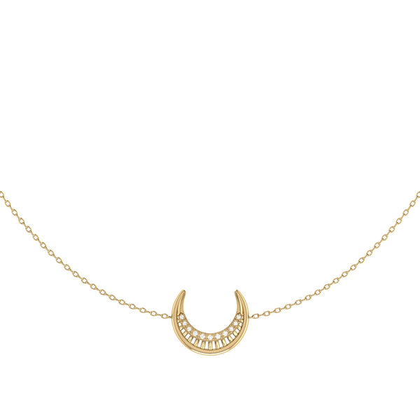 Midnight Crescent Layered Diamond Necklace in 14K Yellow Gold ...