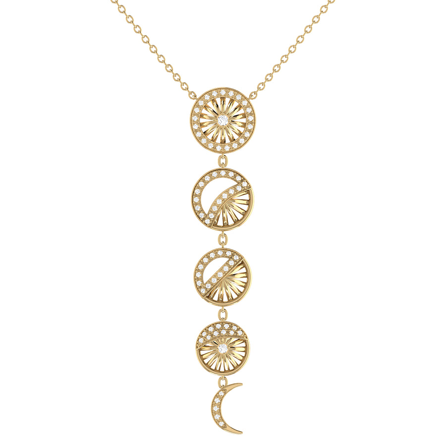 Moon Phases Diamond Necklace in 14K Yellow Gold Vermeil on Sterling Si ...