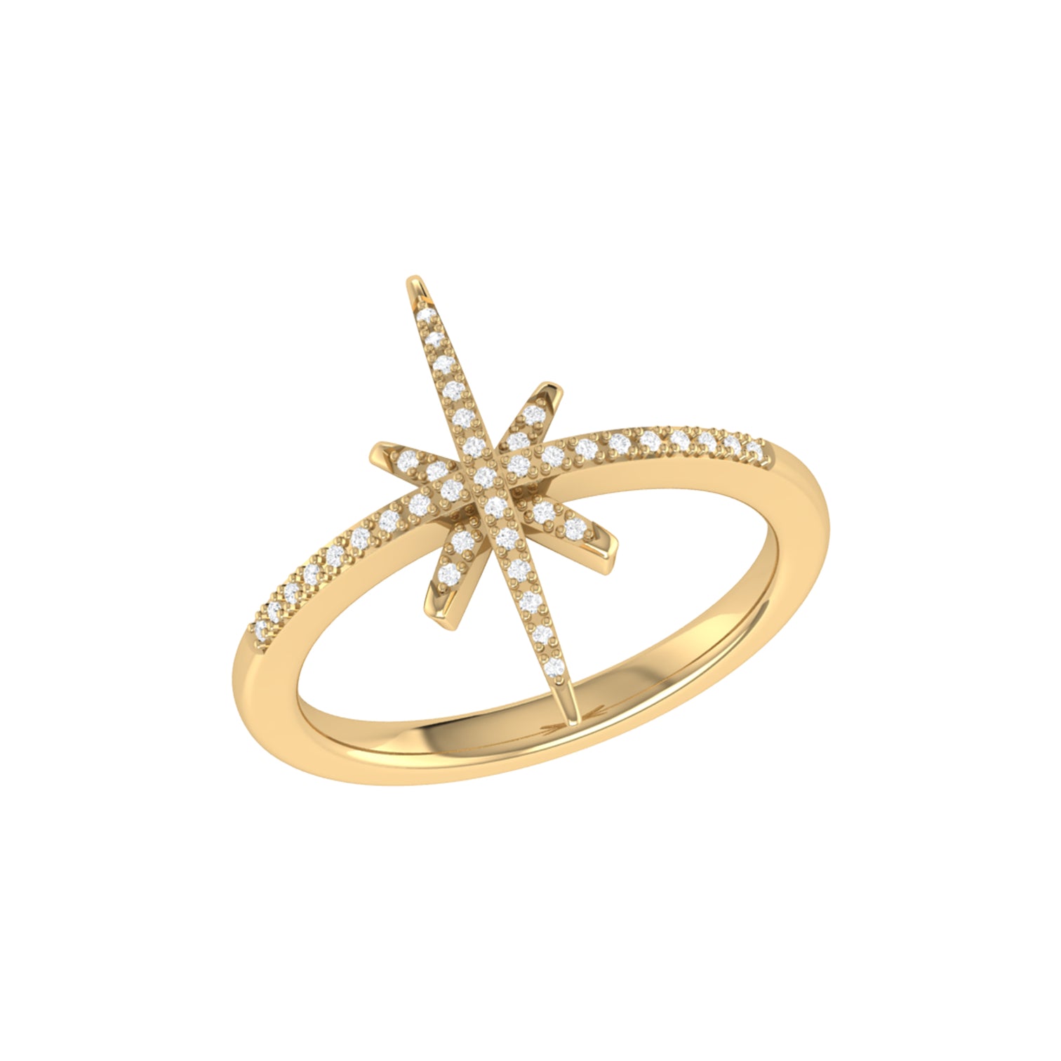 Twinkle Star Diamond Ring in 14K Yellow Gold Vermeil on Sterling Silve – LuvMyJewelry (LMJ)