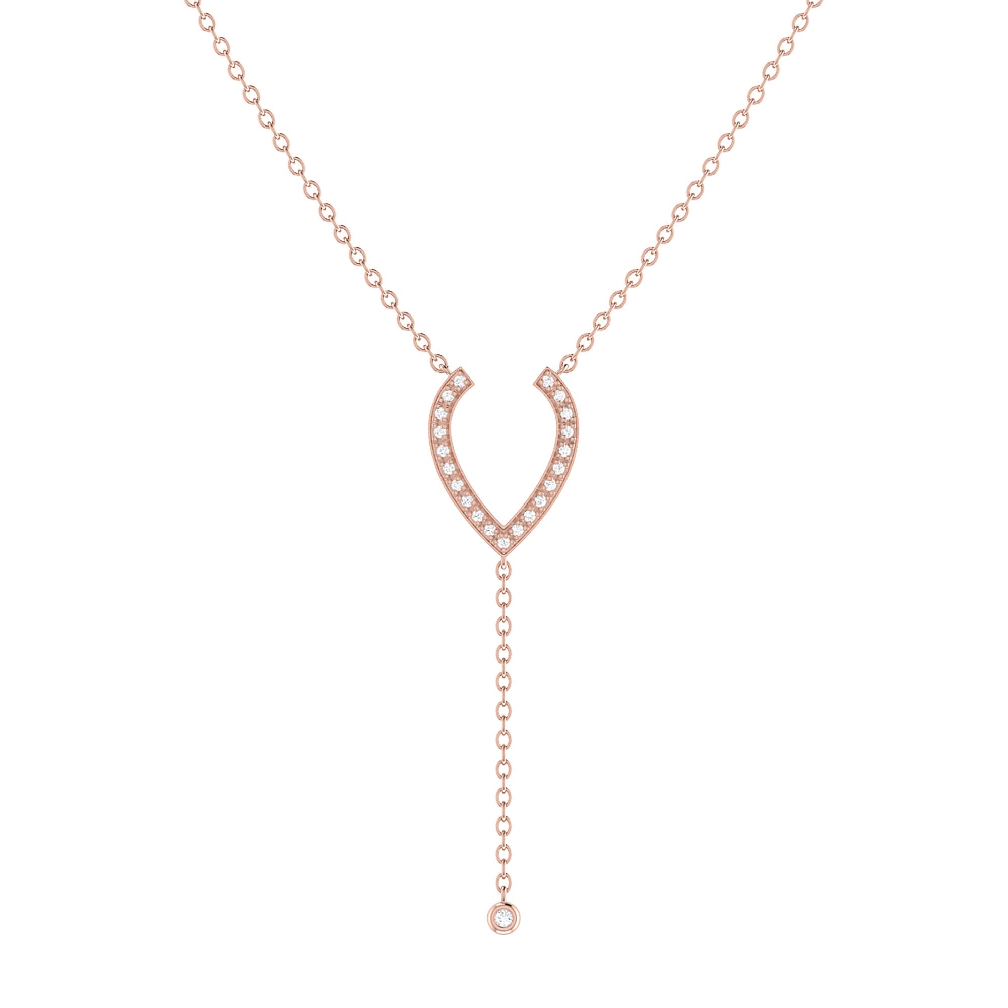 Drizzle Drip Teardrop Bolo Adjustable Diamond Lariat Necklace in 14K R ...