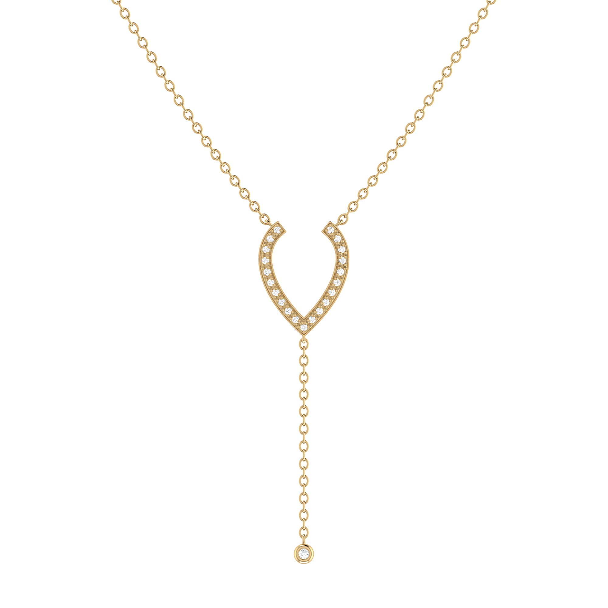 Drizzle Drip Teardrop Bolo Adjustable Diamond Lariat Necklace in 14K Y ...