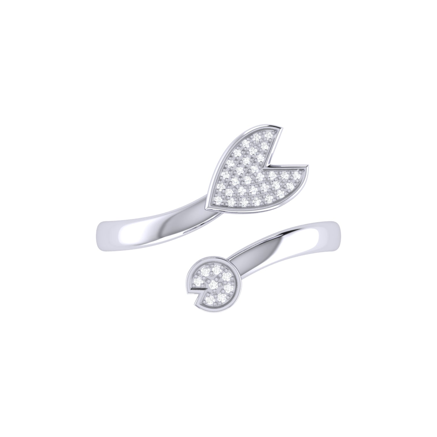 Pac-Man Chase Diamond Open Ring in Sterling Silver – LuvMyJewelry (LMJ)