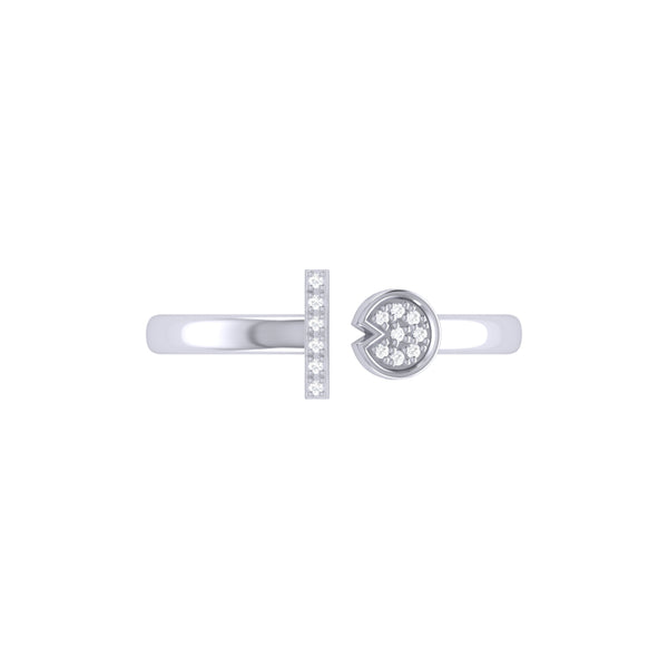 Pac-Man Lane Diamond Open Ring in Sterling Silver – LuvMyJewelry (LMJ)