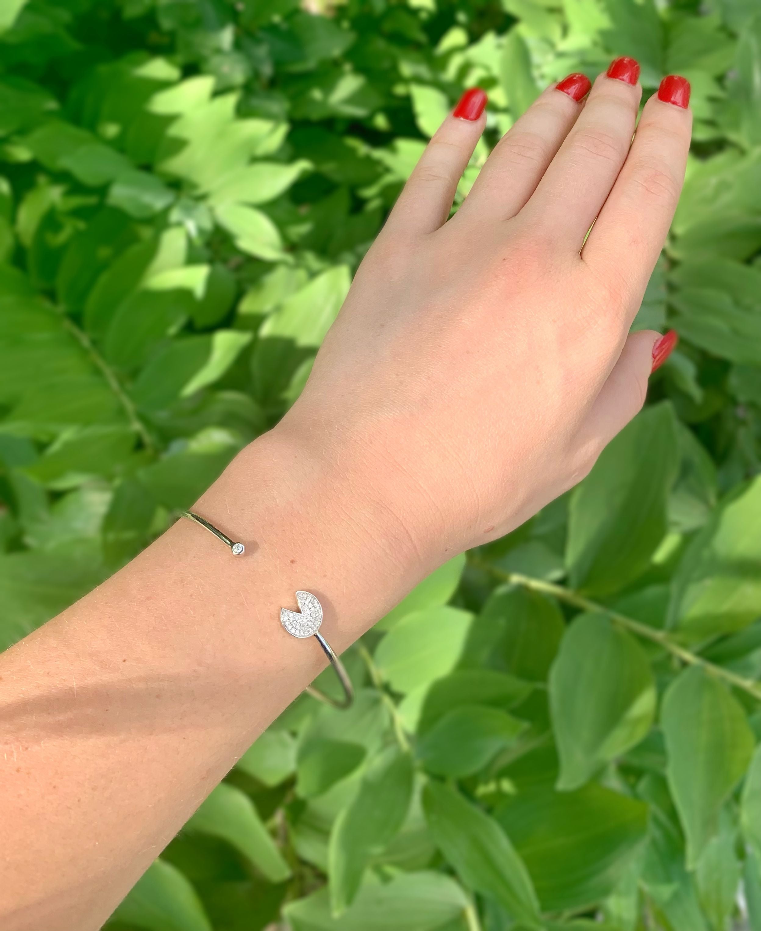 Pac-Man Candy Adjustable Diamond Cuff in Sterling Silver – LuvMyJewelry ...